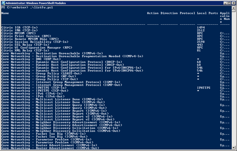 Listing Windows Firewall Rules Using Microsoft PowerShell – Carl Webster