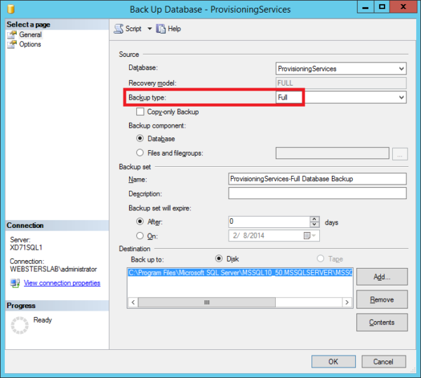 Changing a Production Provisioning Services SQL Database to Use ...