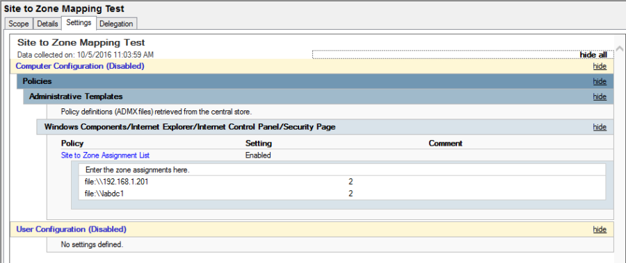 Troubleshooting Microsoft Group Policy Site to Zone Mapping – Carl Webster