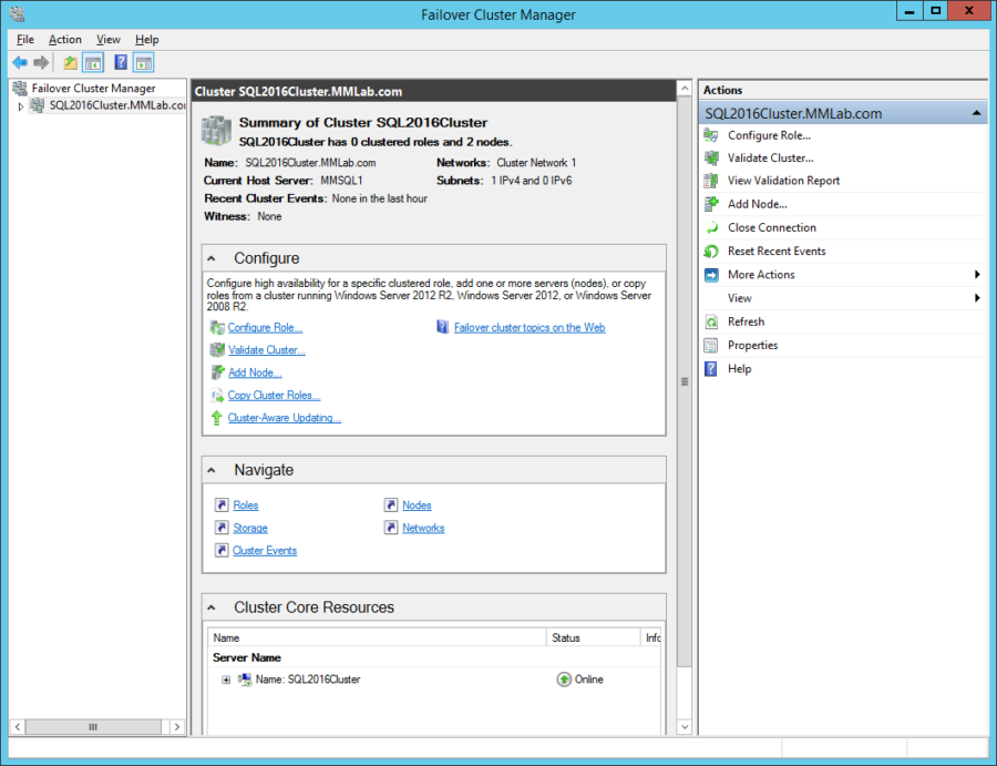 Implementing Microsoft SQL Server 2016 Standard Basic Availability ...
